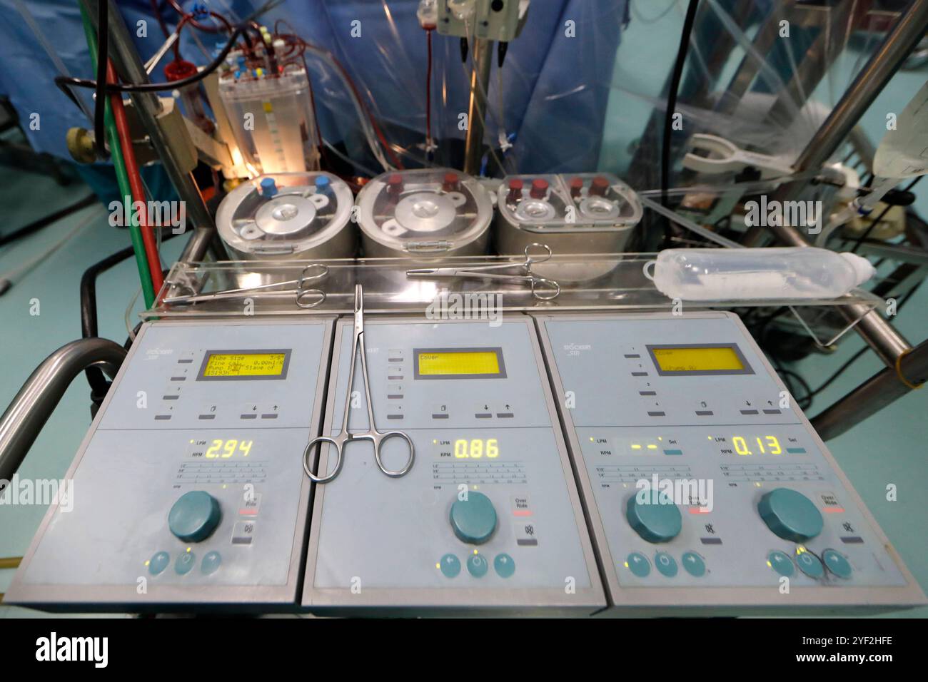 Cardiology Hospital. Operating theater. Cardiac surgery. Cardioplegia ...