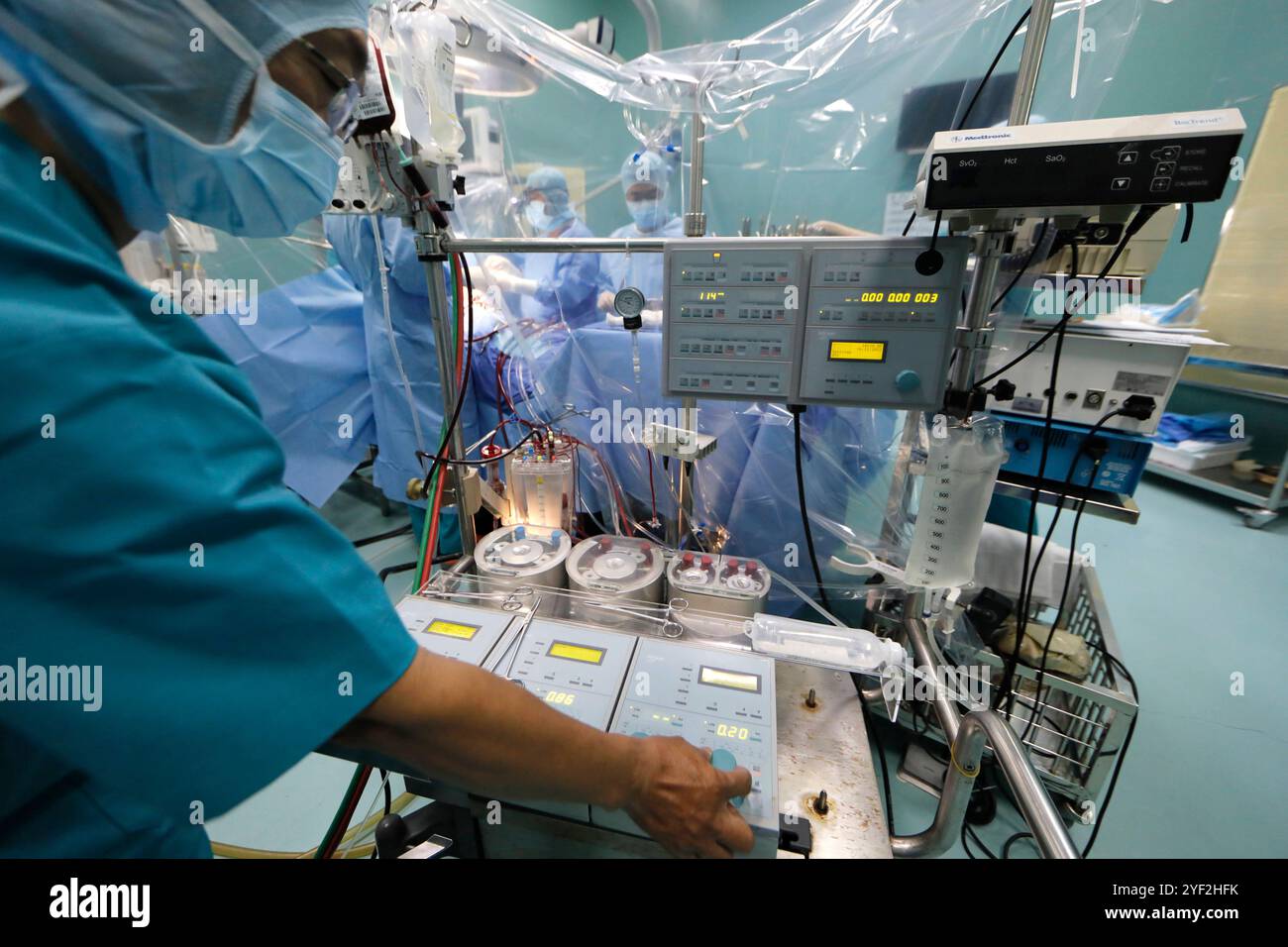 Cardiology Hospital. Operating theater. Cardiac surgery. Cardioplegia ...