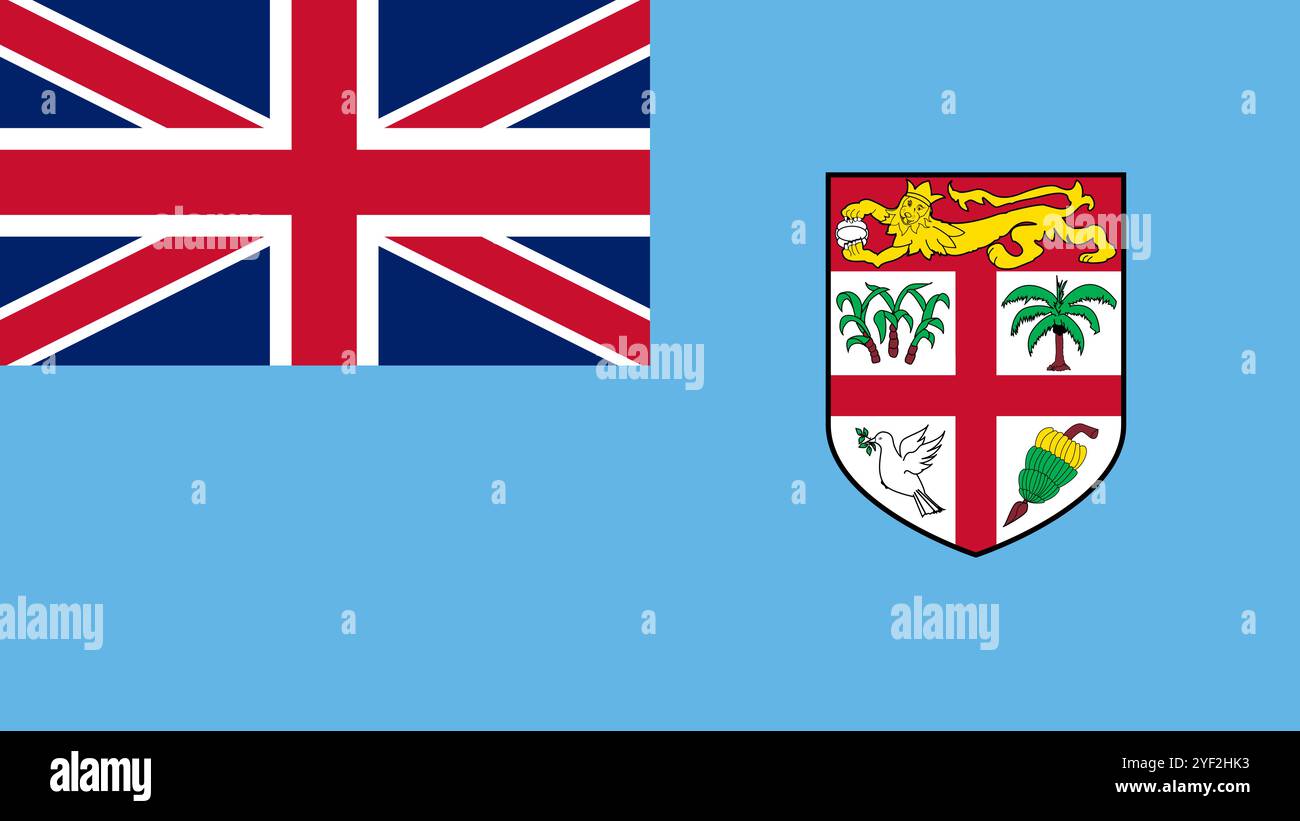 Flag of Fiji, 16:9 Format, Fiji Flag, Vector Images Stock Vector Image ...