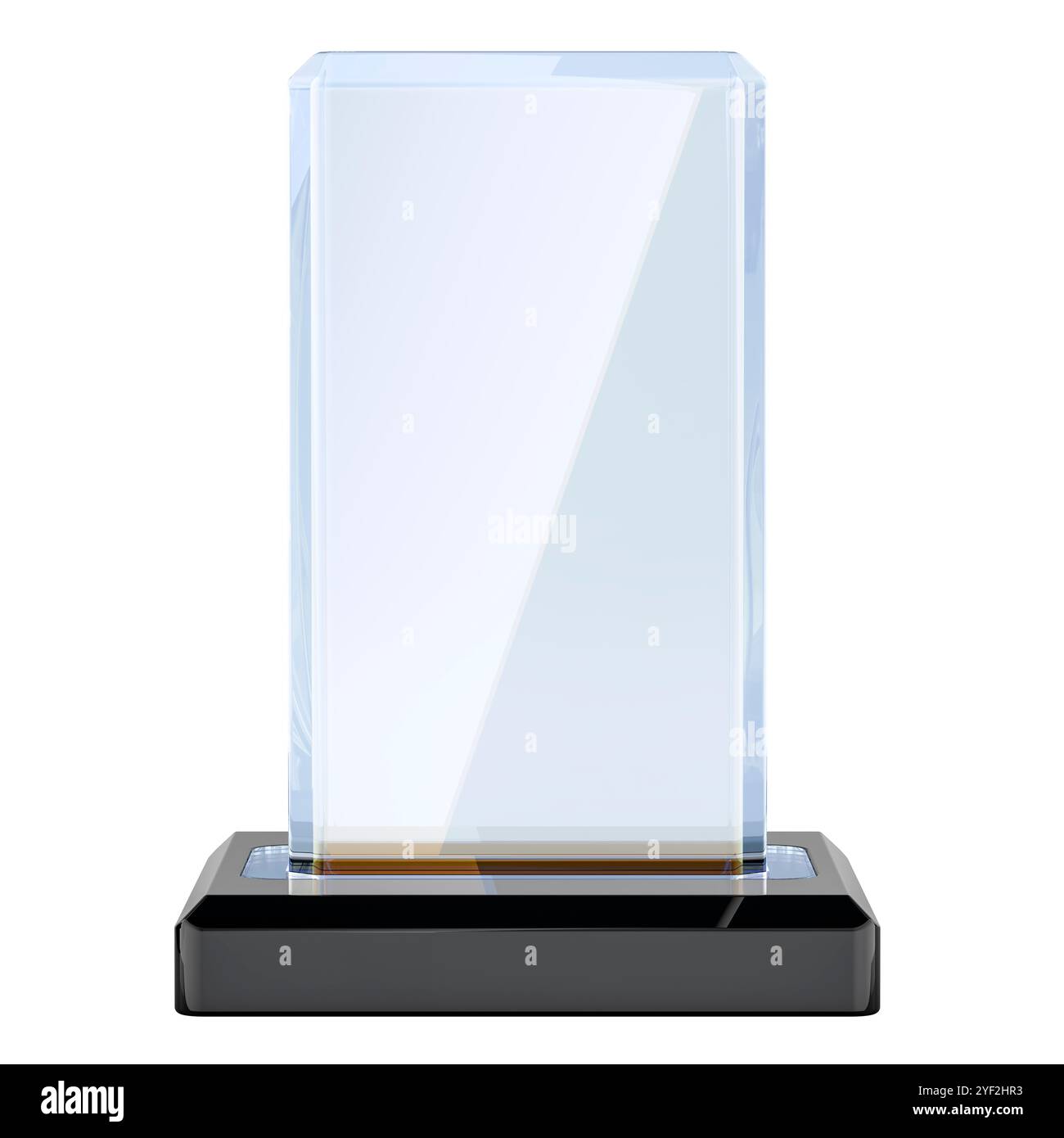 Rectangular shape crystal reward, glass award trophy, mockup. 3D ...