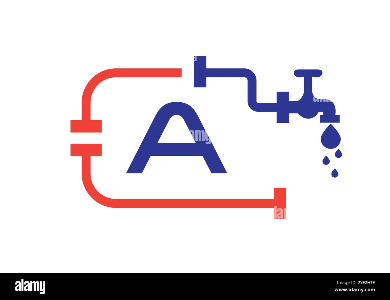 Letter A Plumber Logo Design Vector Template Concept With Pipe And ...