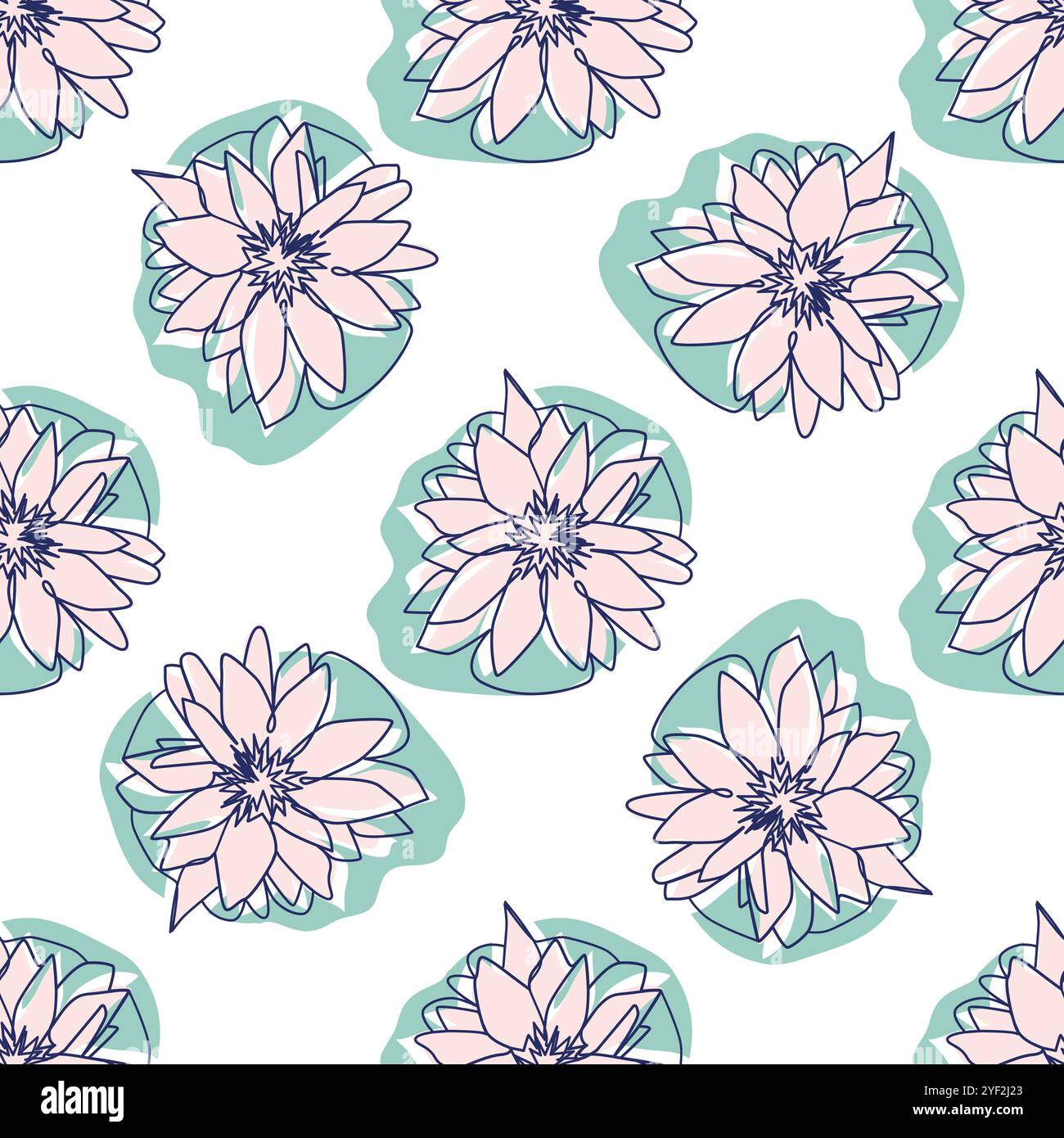 flowers modern simplicity vector illustration. One line seamless modern ...