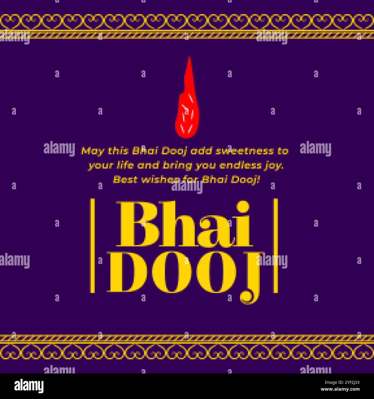 Traditional indian festival bhai dooj greeting card wishes vector Stock ...
