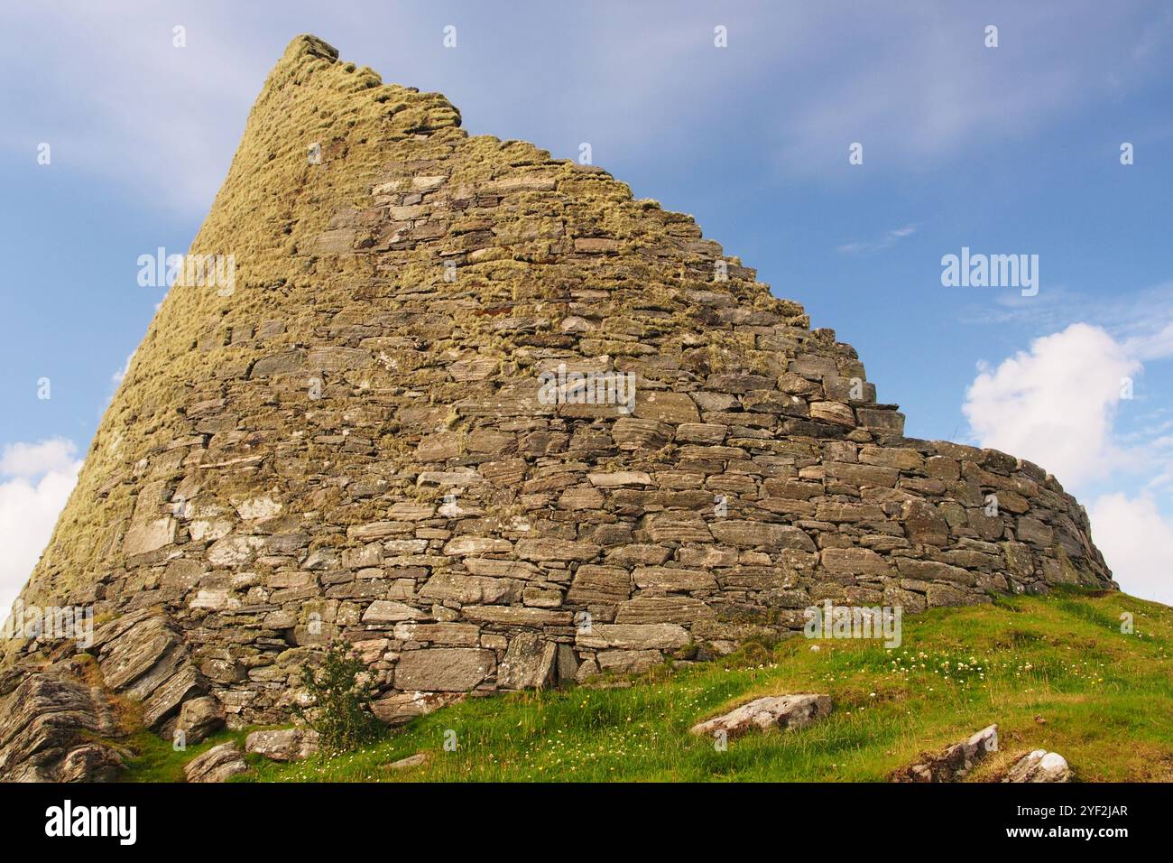 The outside wall of Dun Carloway Broch on the Isle of Lewis, Scotland ...