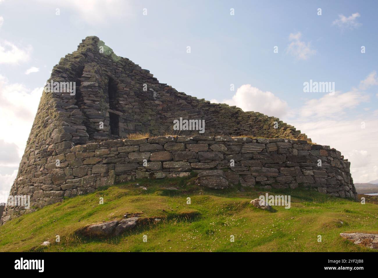 The outside wall of Dun Carloway Broch on the Isle of Lewis, Scotland ...