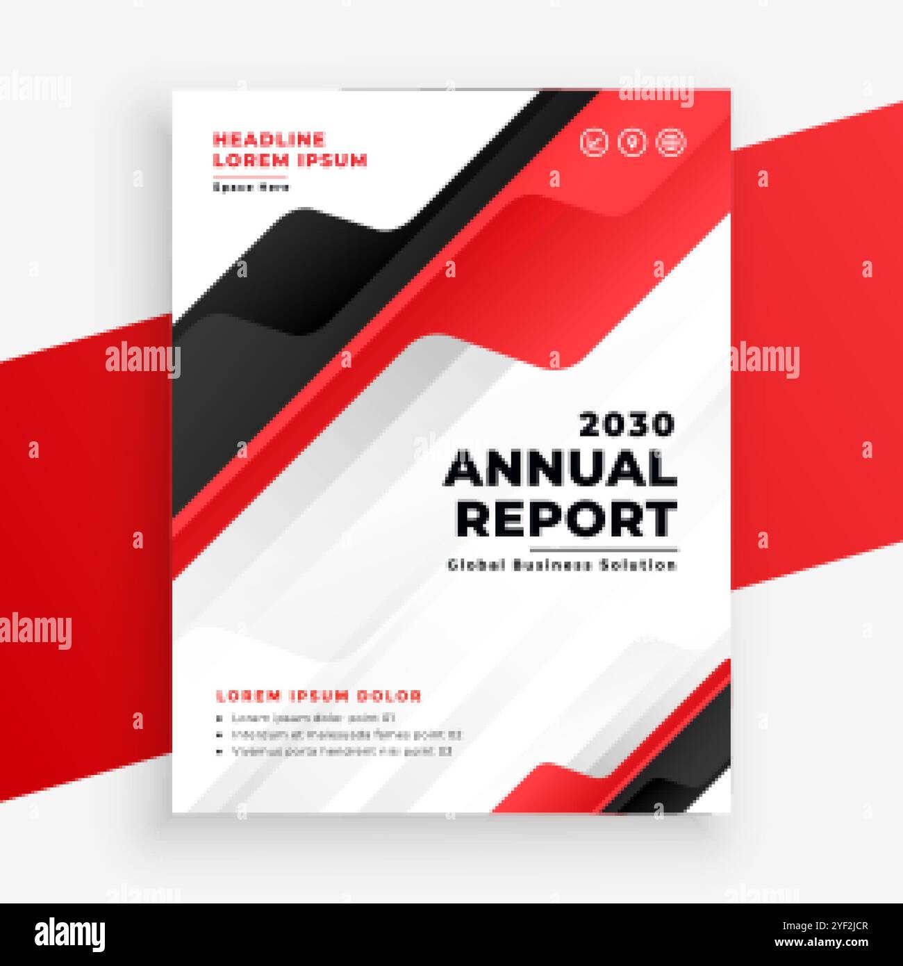 red color annual report business brochure design template Stock Vector ...