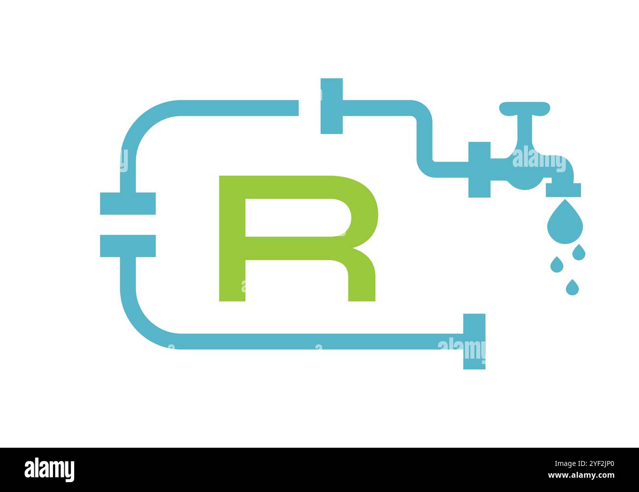 Letter R Plumber Logo Design Vector Template Concept With Pipe And ...