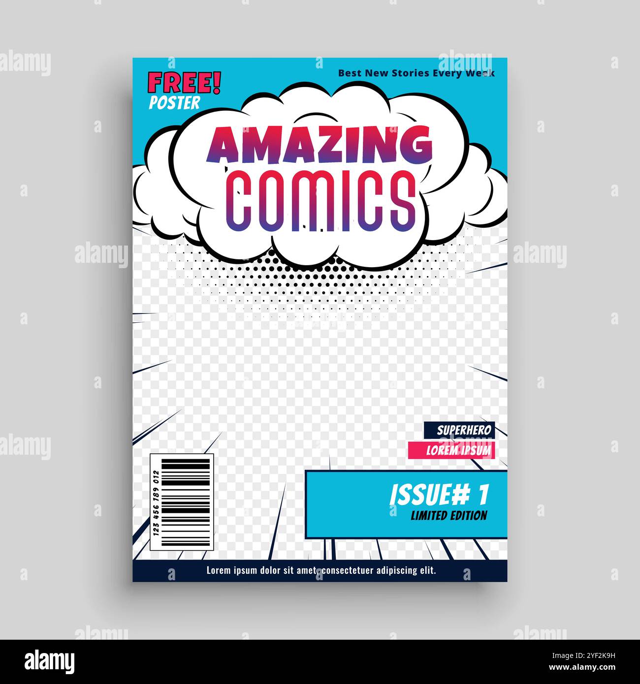 amazing comic book cover page template design Stock Vector Image & Art ...