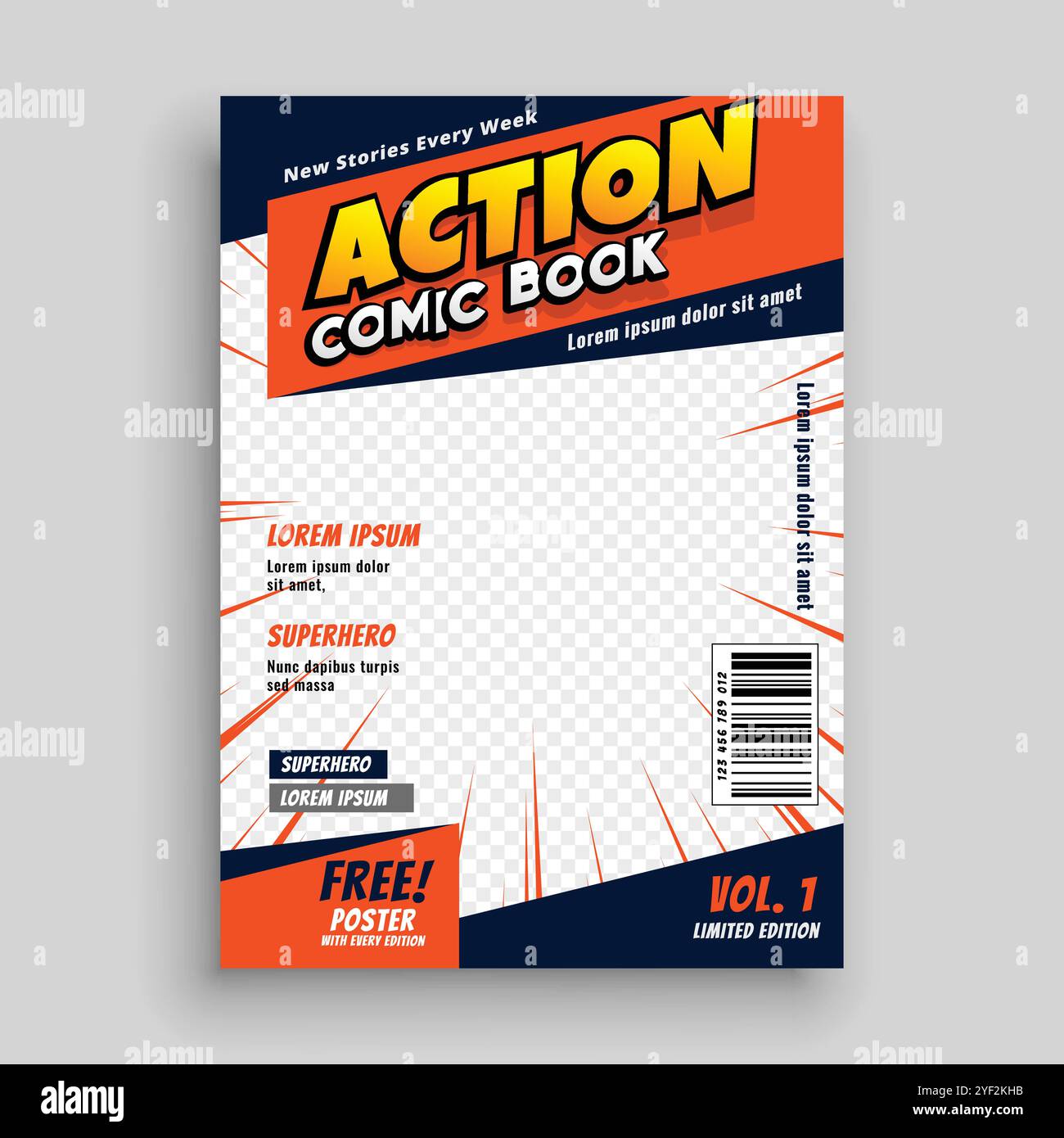 action comic book cover page template design Stock Vector Image & Art ...