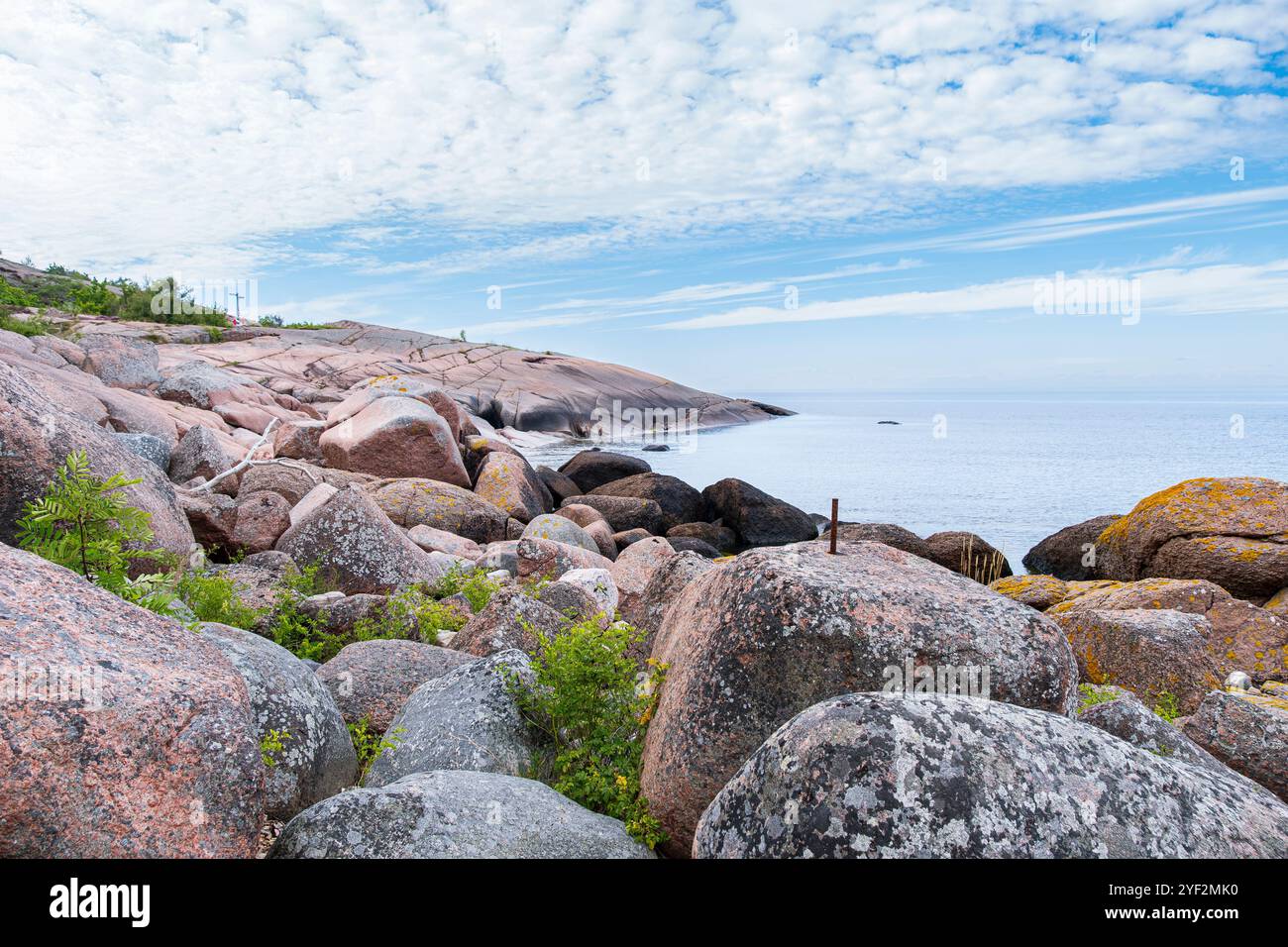 Bizarre coastal landscape of granite rocks on the Blue Maiden (Bla ...