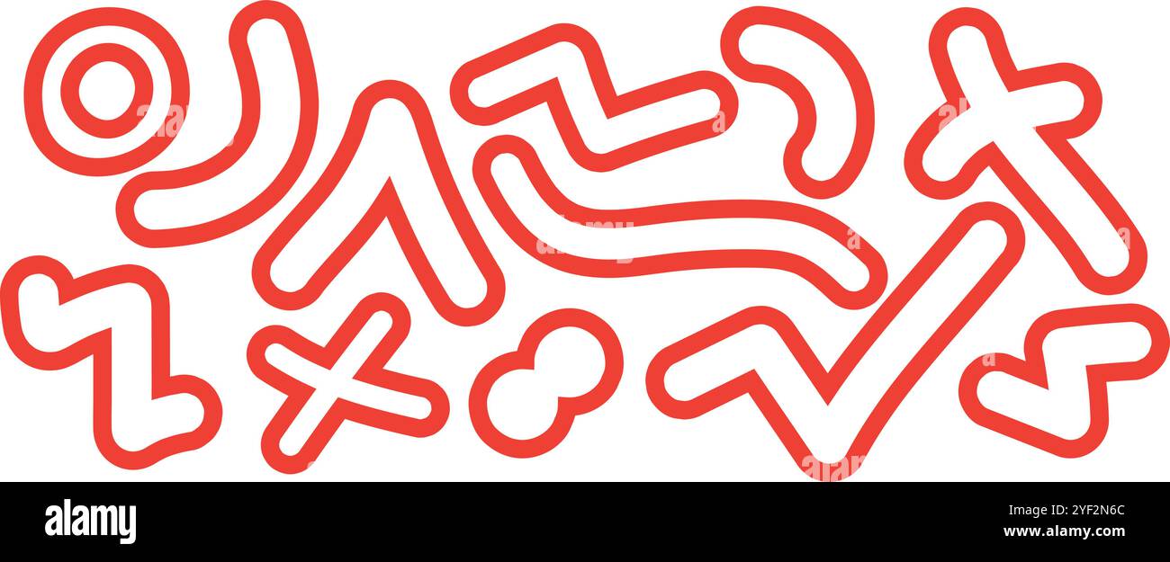 Set of geometric outlined symbol isolated on white Stock Vector Image ...