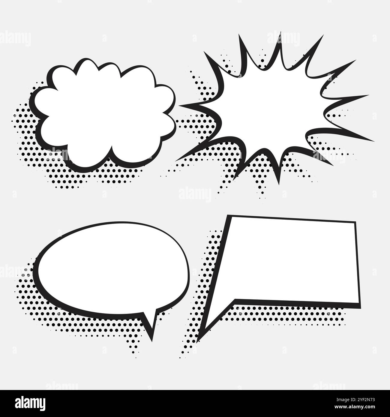halftone style comic chat bubble expression in white Stock Vector Image ...