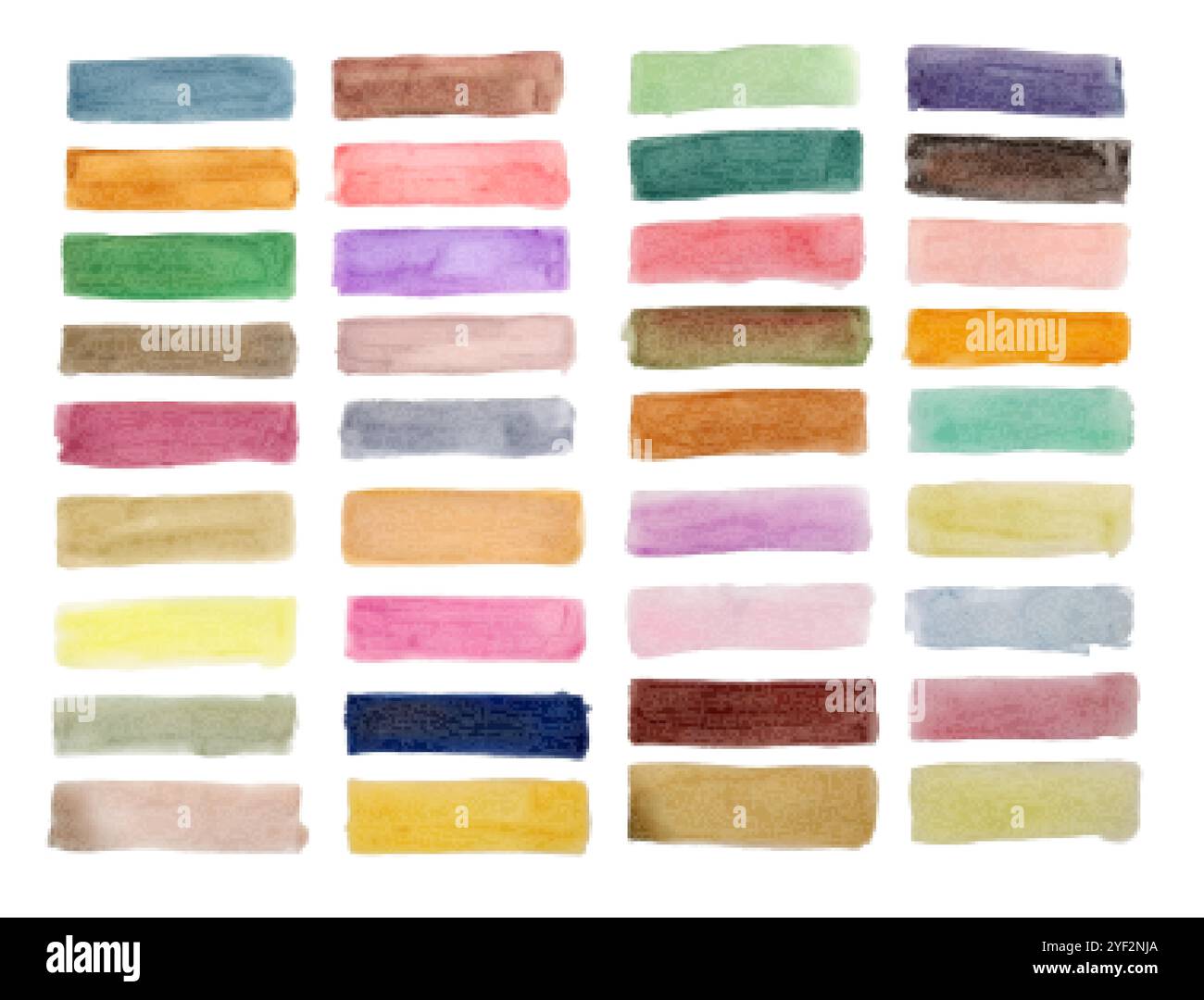 hand painted watercolor rectangles big set design Stock Vector Image ...
