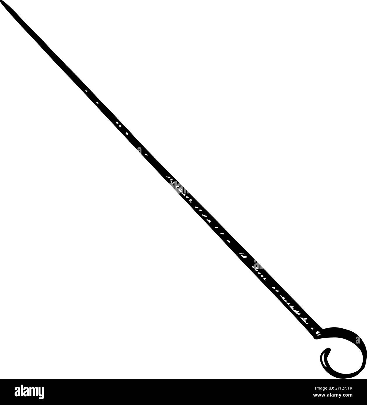 Barbecue skewer. Vector graphics with the image of a metal stick. Black ...