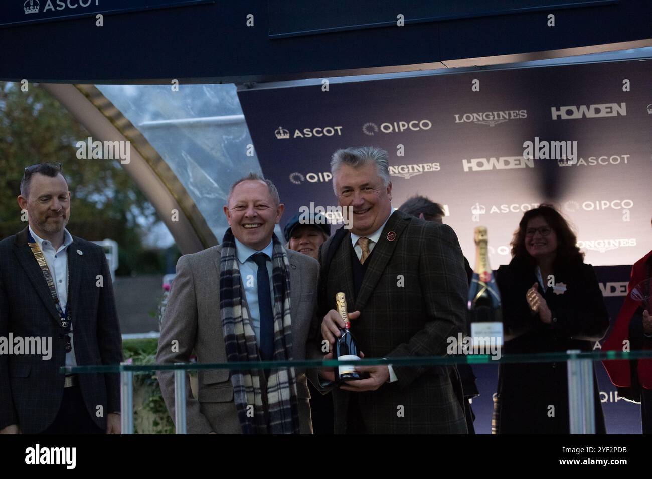 Ascot, Berkshire, UK. 2nd November, 2024. The Winners Presentation. KAJIKIA ridden by jockey Jay ...