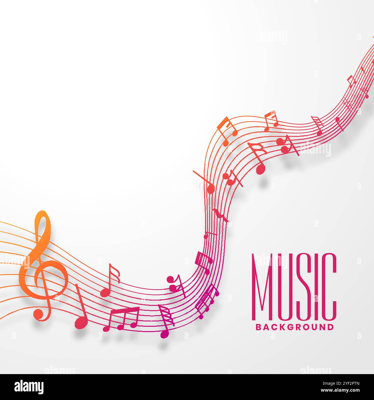music notes line wave in colorful style design Stock Vector Image & Art ...