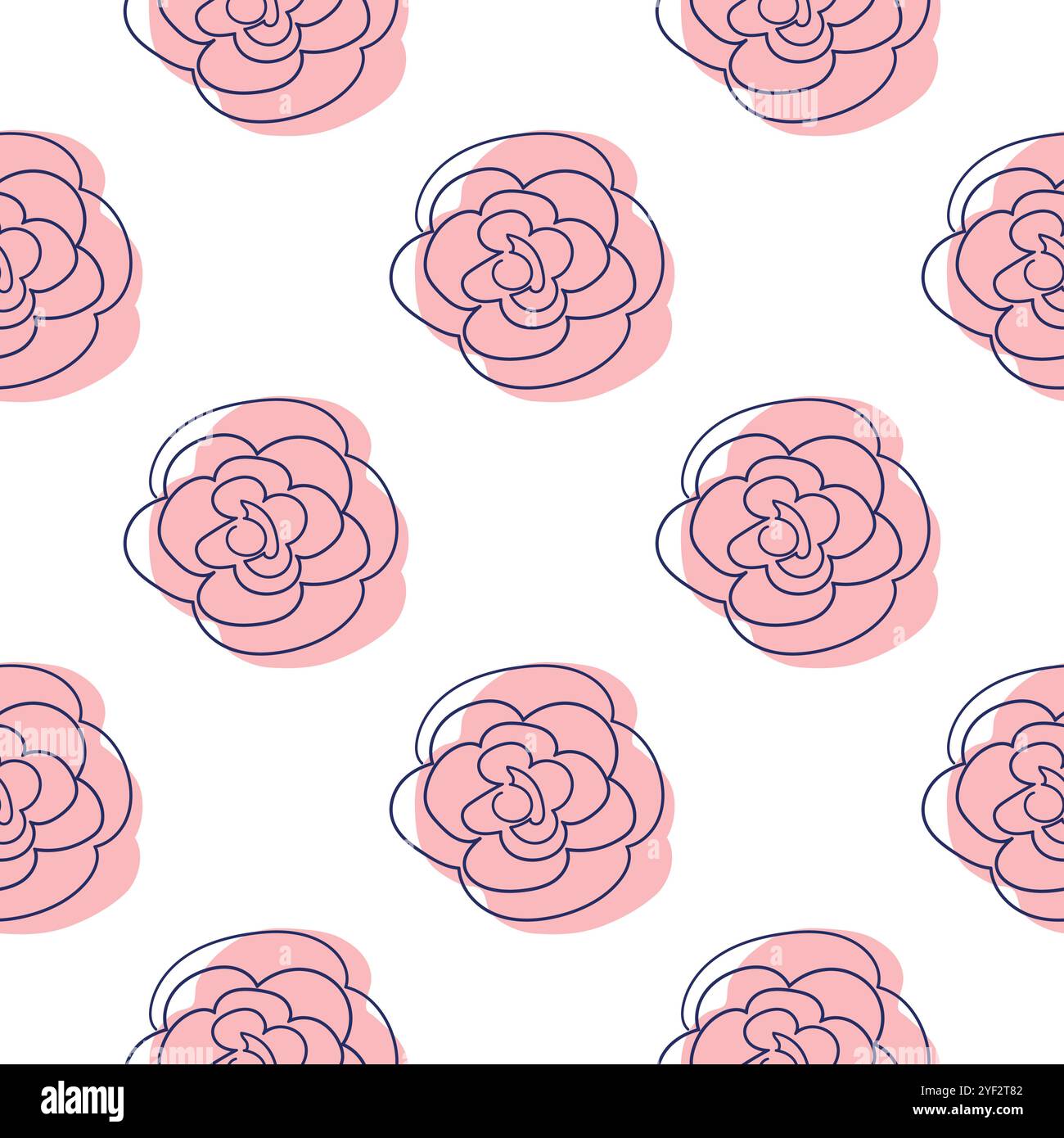 flowers modern simplicity vector illustration. One line seamless modern ...