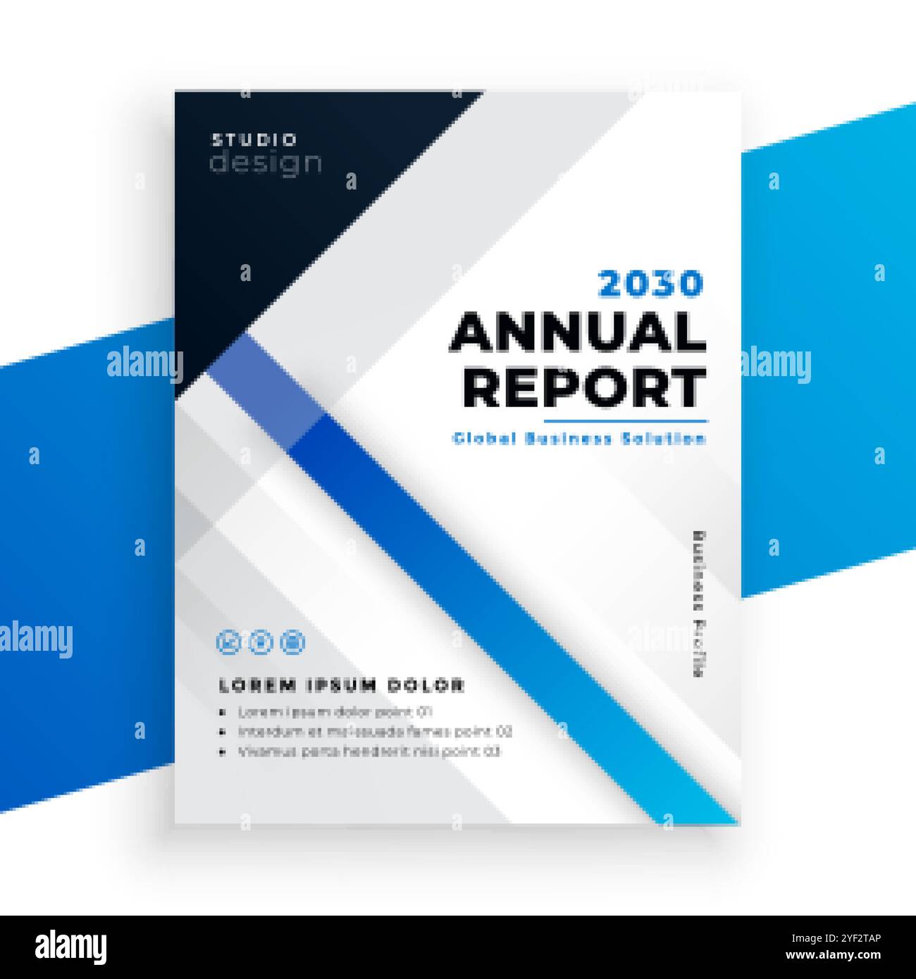 stylish blue annual report business brochure design Stock Vector Image ...