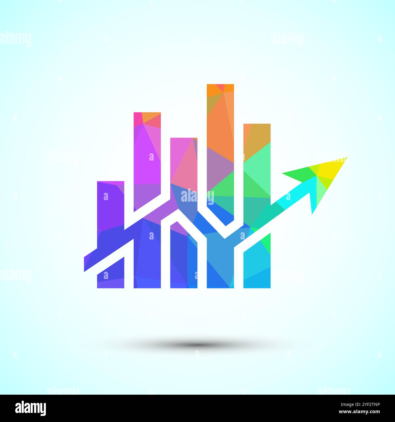 Bar chart logo design illustration, Graph icon, Growth logo sign ...