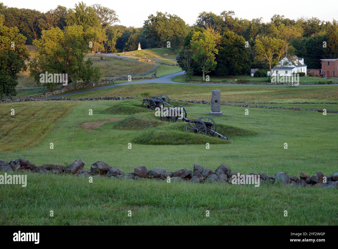 Artillery battery at the historic American Civil War battlefield of ...