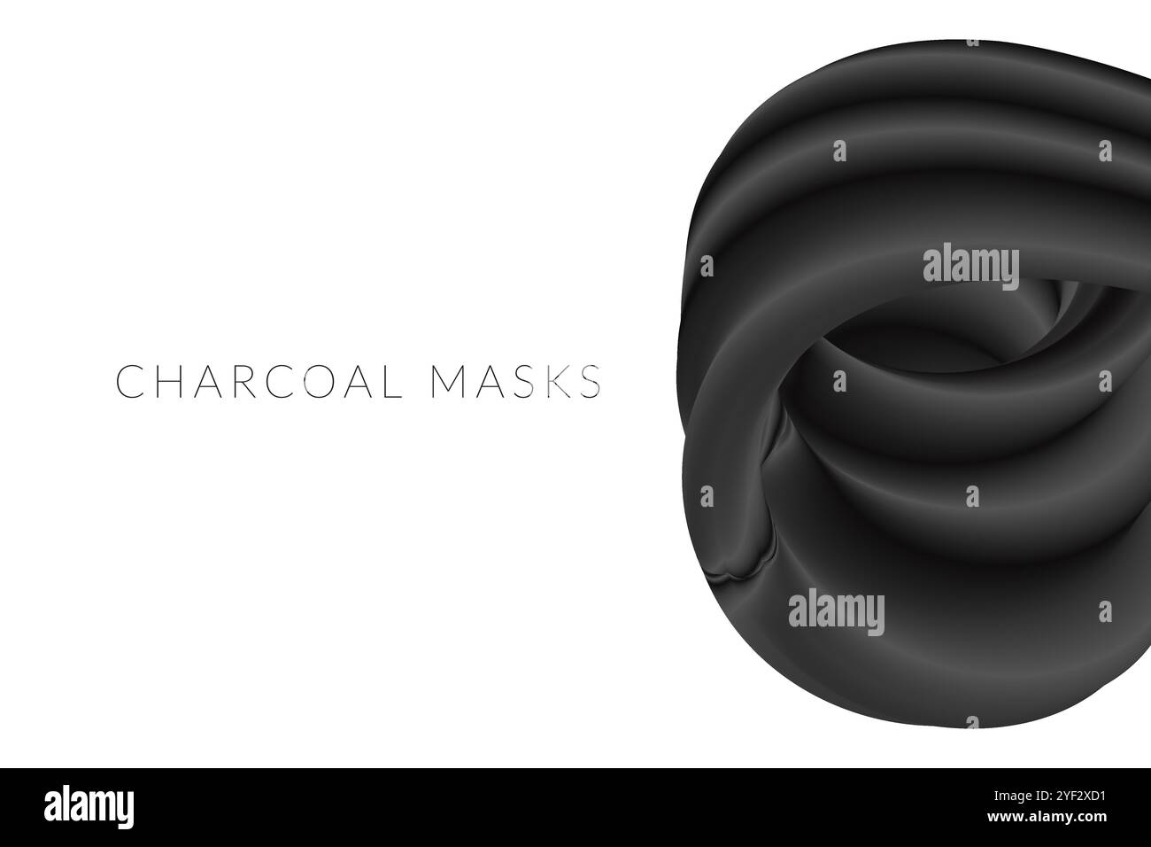 Charcoal Mask Clean Black and White Illustration Stock Vector Image ...