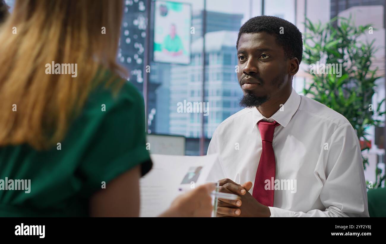 Team recruiters interviewing job applicant hi-res stock photography and ...