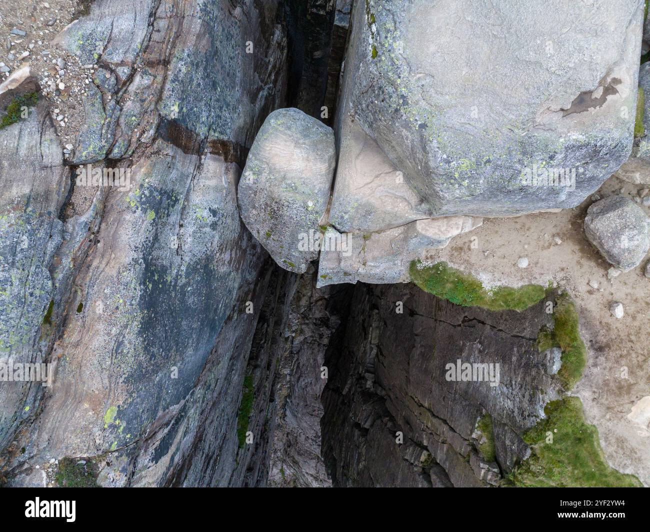 Norway Kjerag mountains rocks travel Landscape fjord aerial view from ...