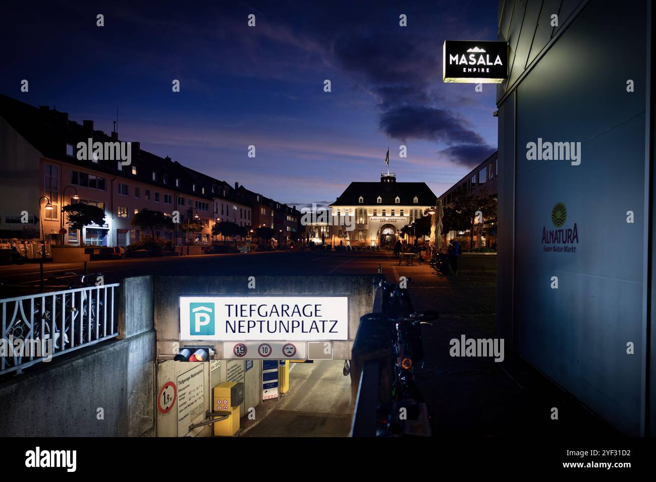 Cologne, Germany November 02 2024: entrance to the underground parking ...
