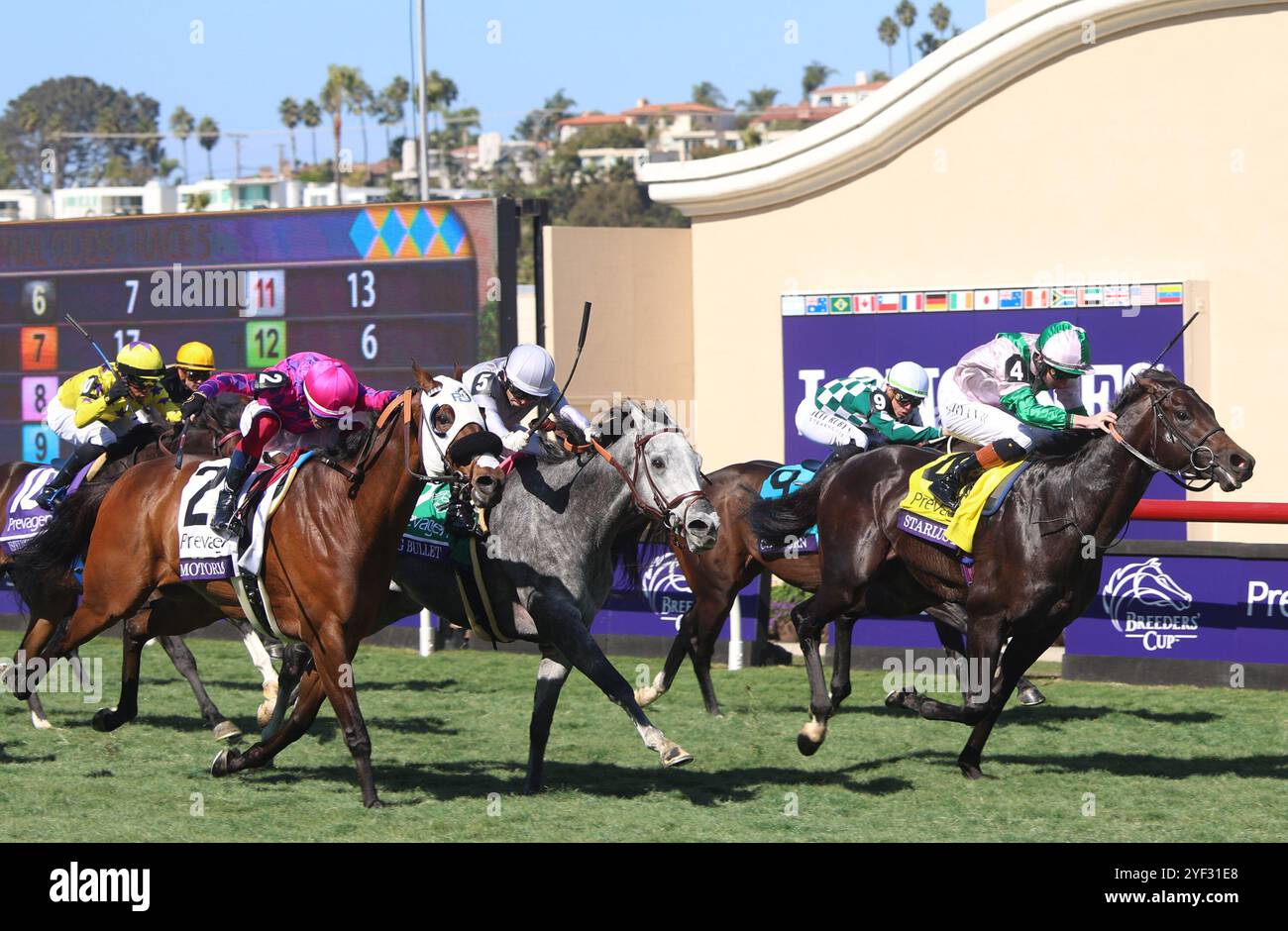 Del Mar, United States. 02nd Nov, 2024. Starlust, Rossa Ryan up, pulls ...
