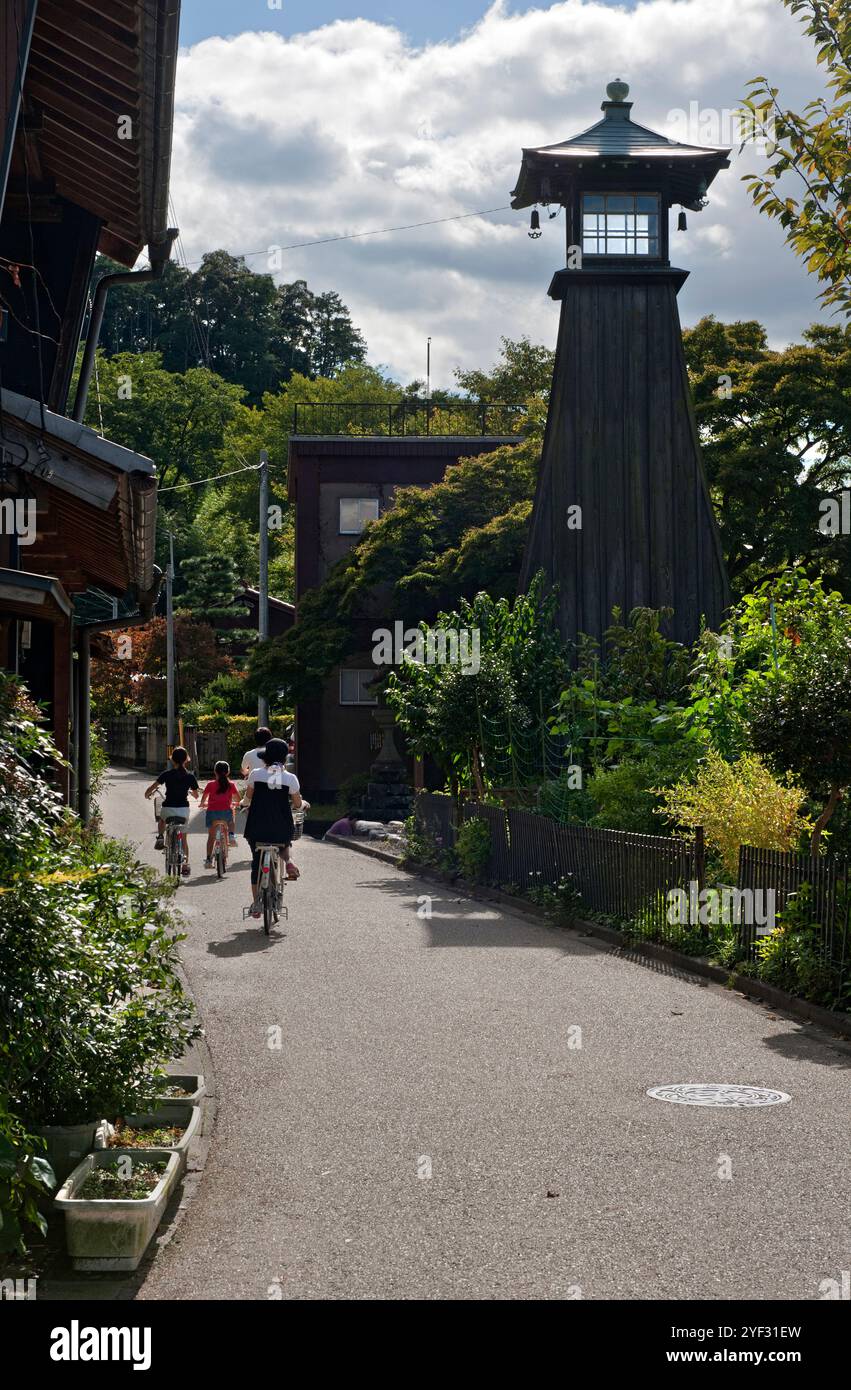 The old Kozuchi Minato River Port lighthouse from the Edo period still ...