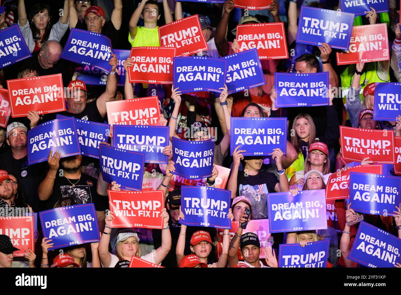 Supporters show their support before Republican presidential nominee ...