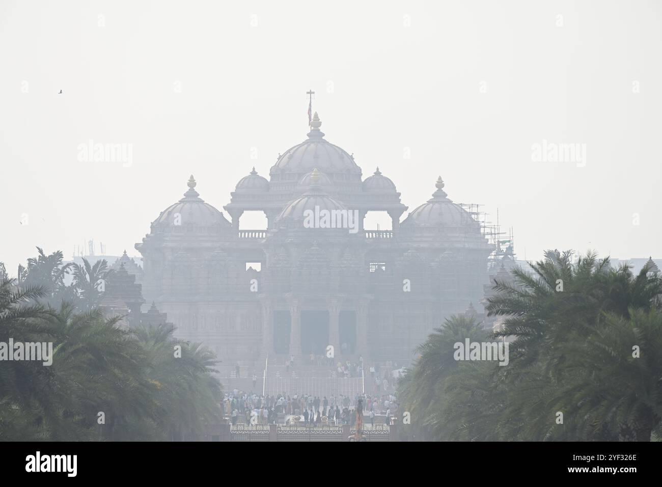 NEW DELHI, INDIA - NOVEMBER 2: A view of Akshardham Temple engulfed ...