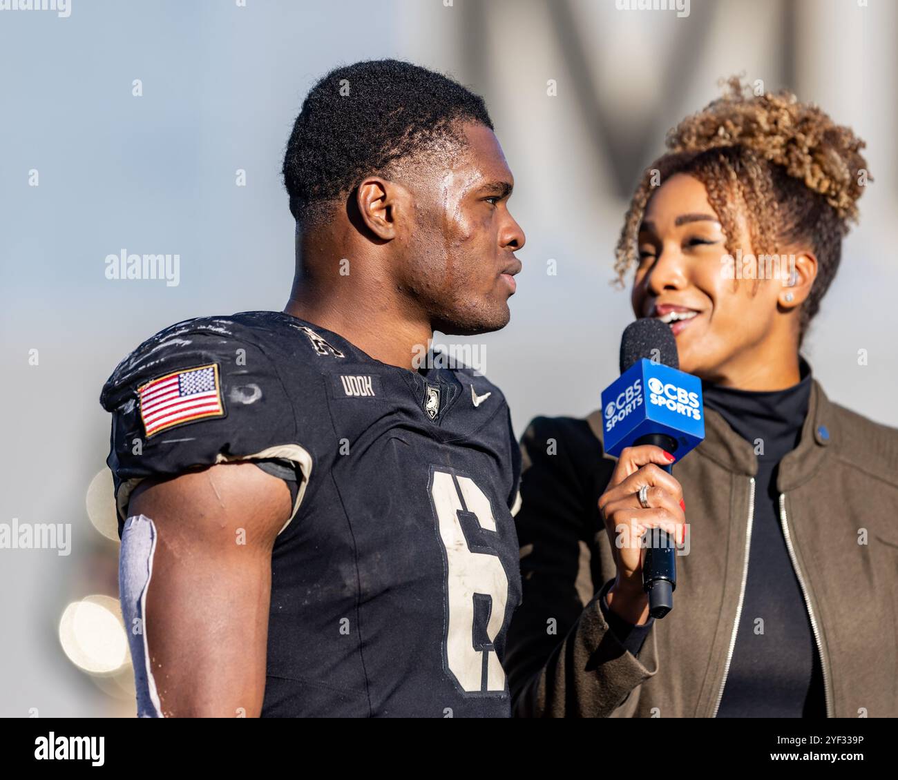 November 2, 2024, West Point, New York, USA: KANYE UDOH (6) of the Army ...