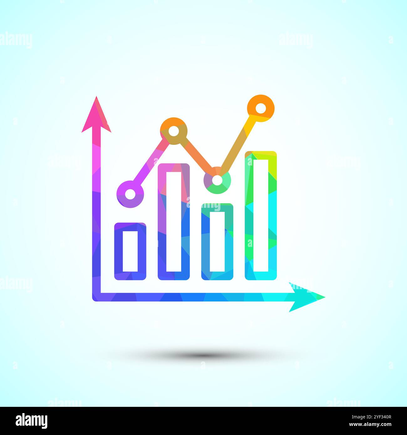 Bar chart logo design illustration, Graph icon, Growth logo sign ...