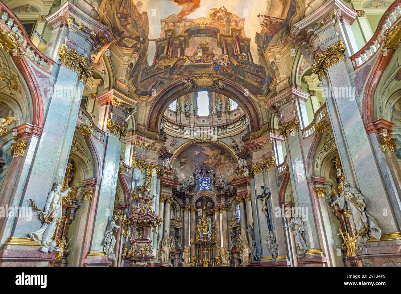 Church of St Nicholas in Lesser Town Facing Main Altar from Nave With ...