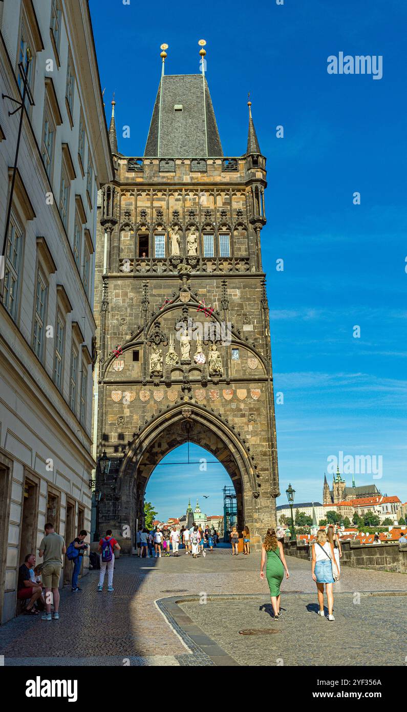 Old town bridge tower leading to charles bridge hi-res stock ...