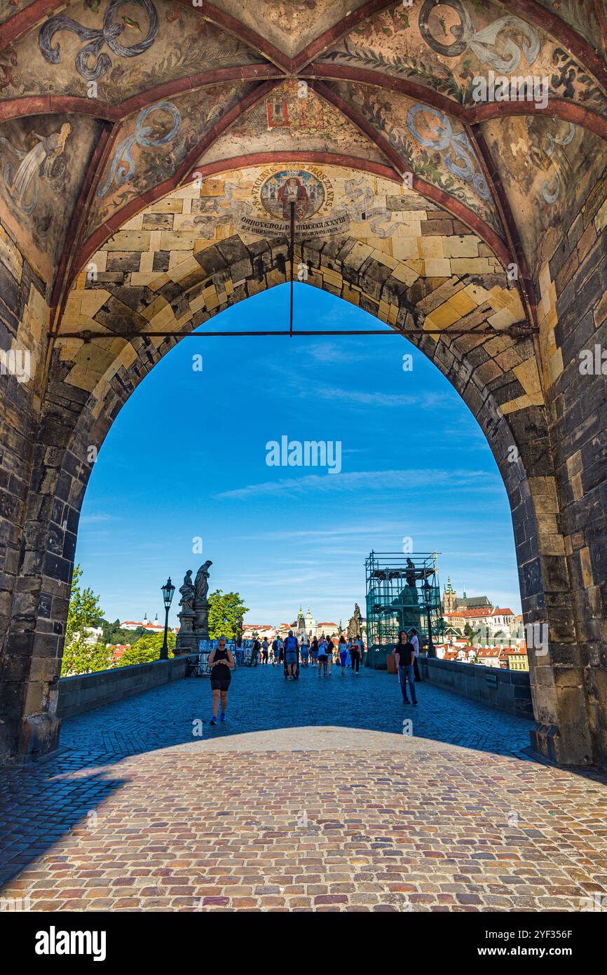 Detail Underneath Old Town Bridge Tower Leading to Charles Bridge in ...