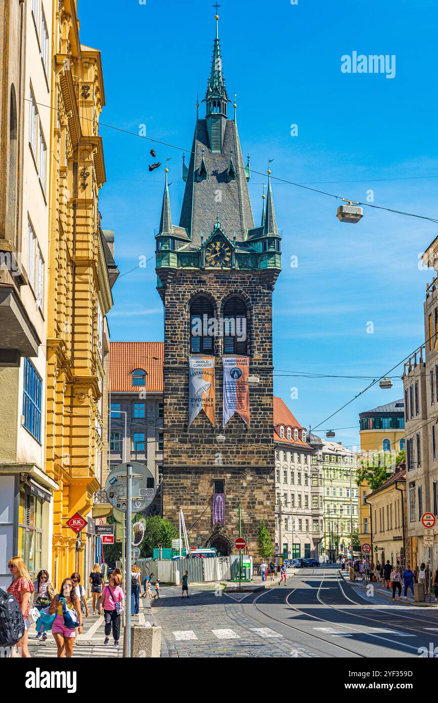 Saint Henry's Tower With Gothic Architecture in New Town in Prague ...