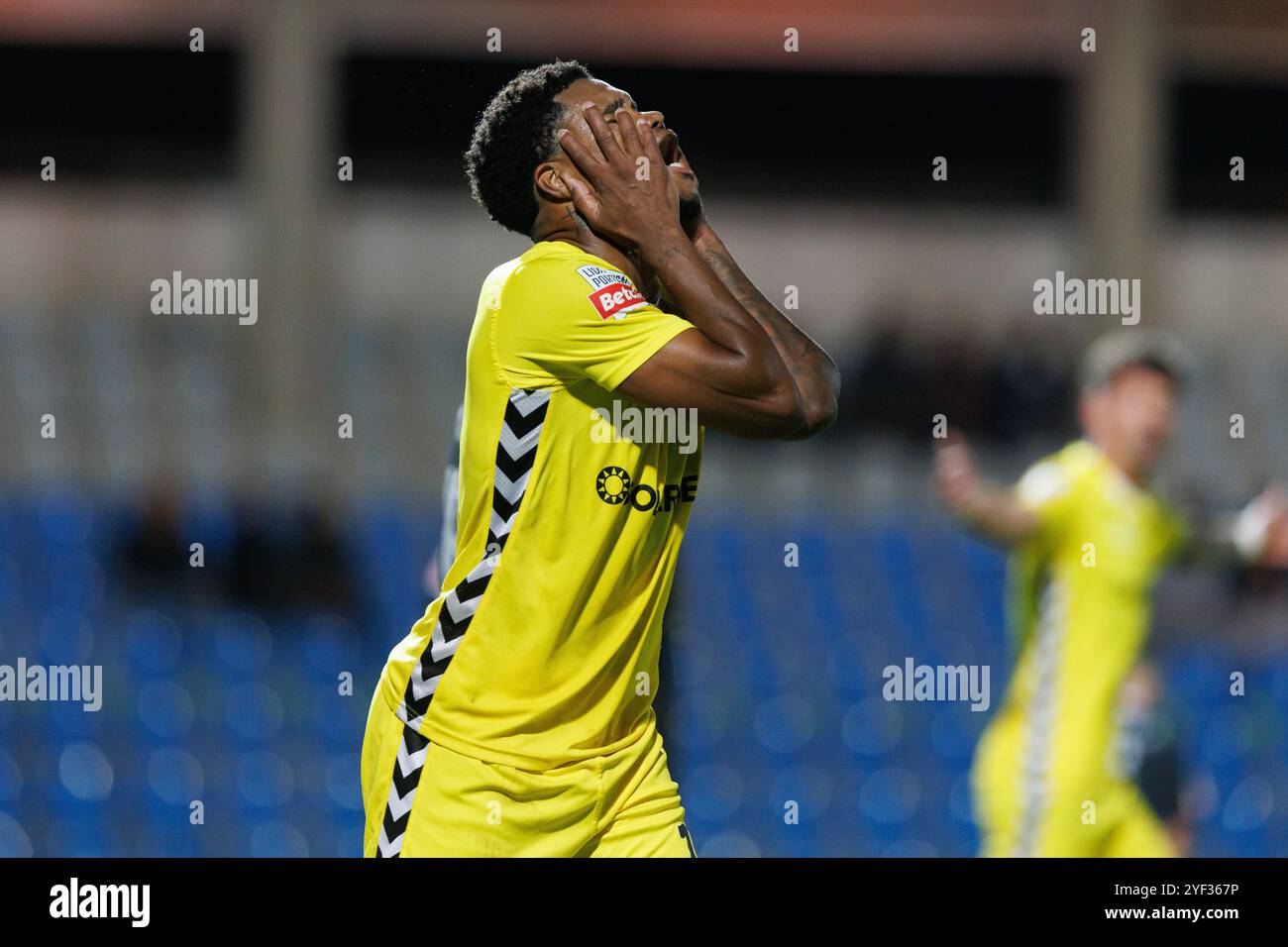Nigel Thomas seen in action during Liga Portugal game between teams of ...