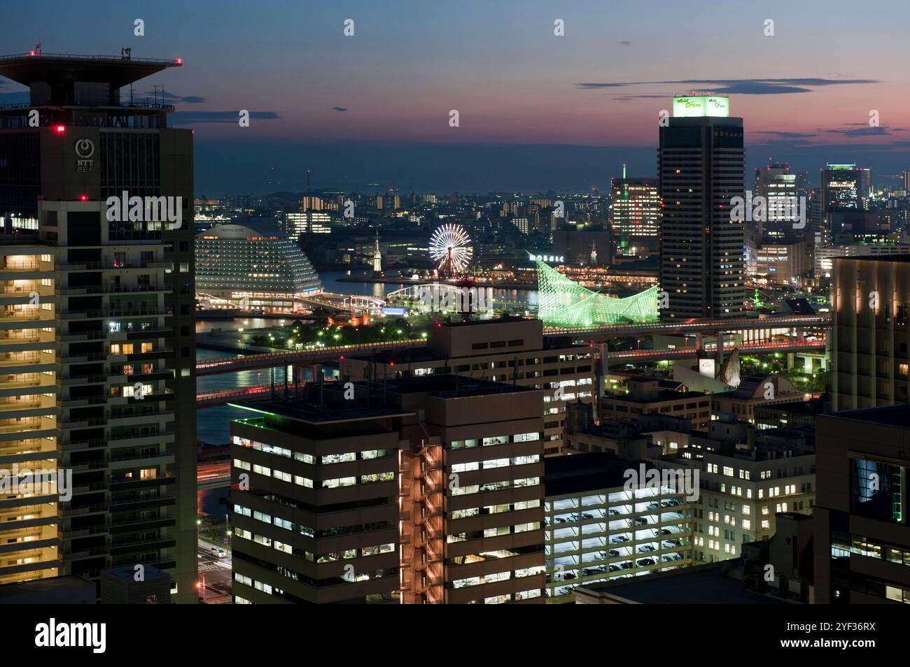 Aerial view downtown kobe waterfront hi-res stock photography and ...