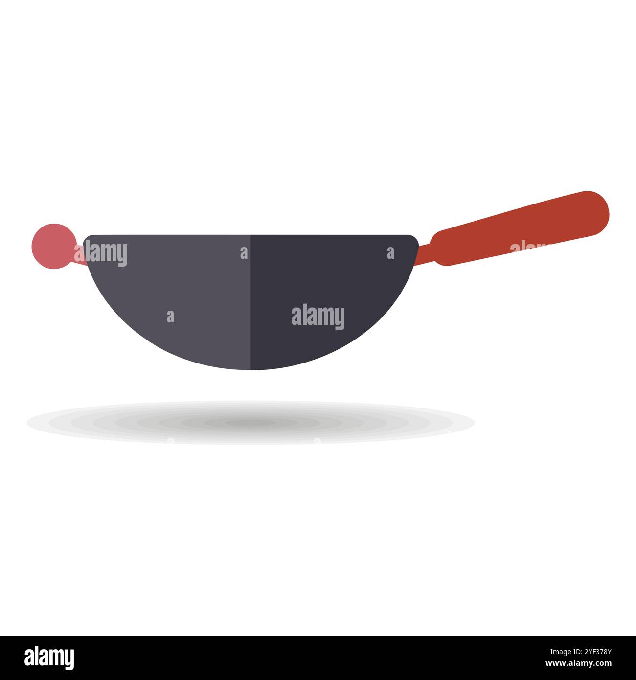 Wok frying pan vector icon. Kitchen appliance. Graph symbol for cooking ...