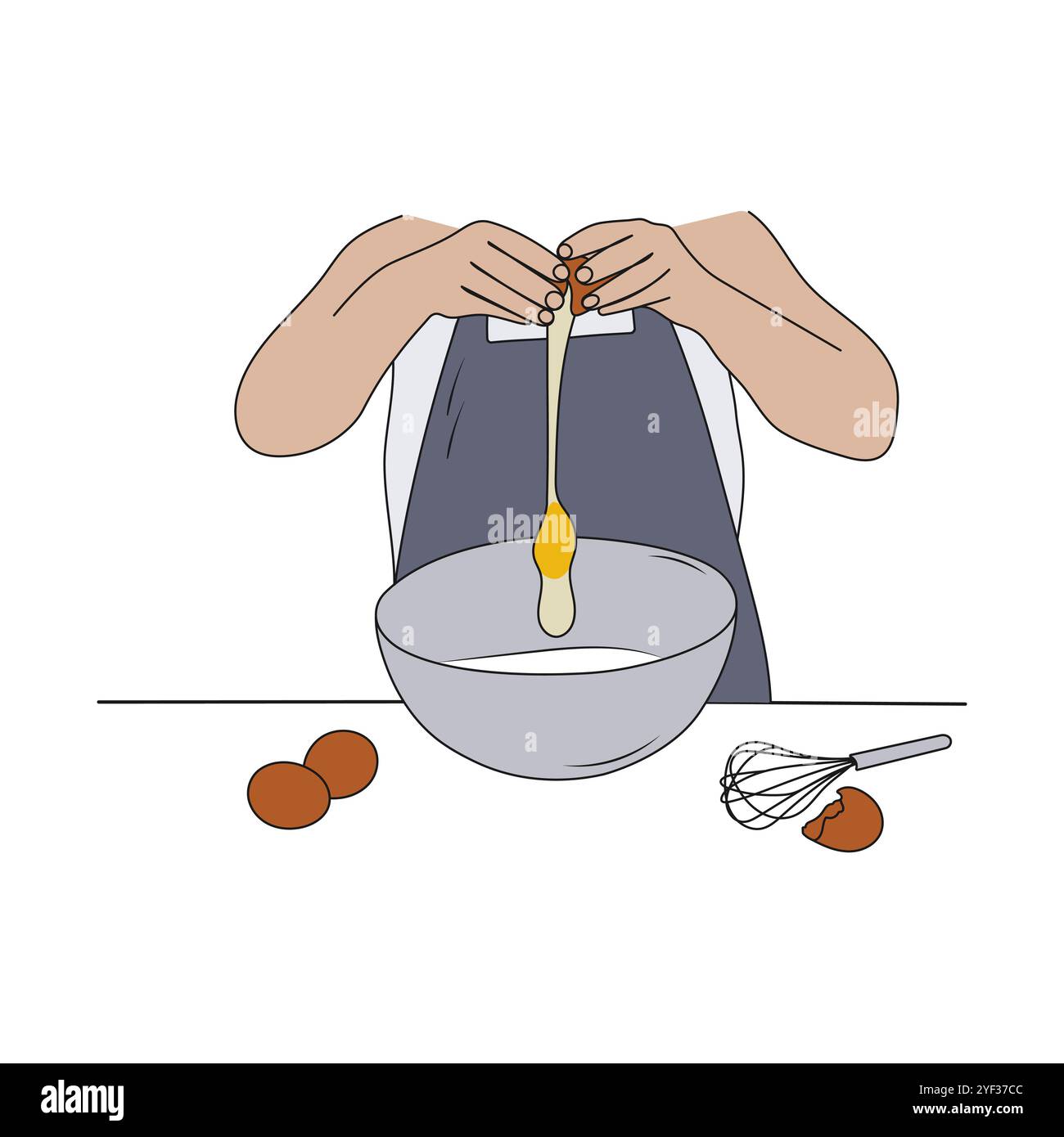 Person making food in kitchen Stock Vector Images - Alamy
