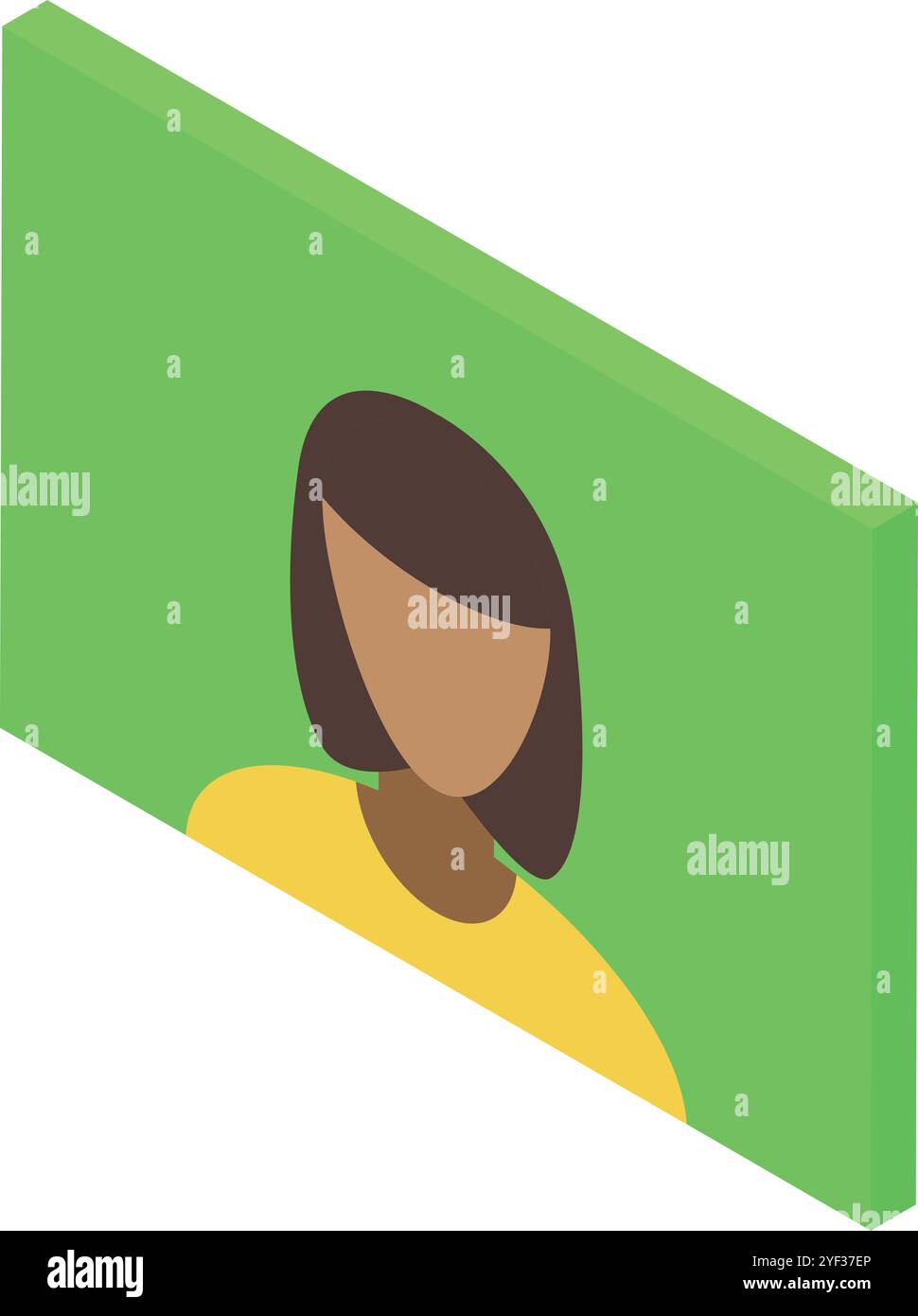 Isometric user profile picture with green screen background, ideal for ...