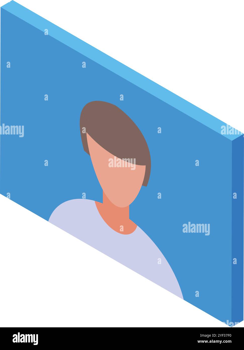 Isometric user profile picture representing online identity, personal ...