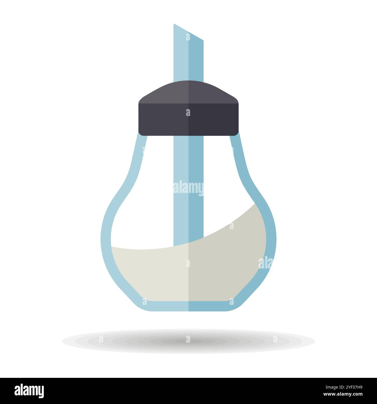 Sugar bowl shaker bottle vector icon. Kitchen appliance. Graph symbol ...
