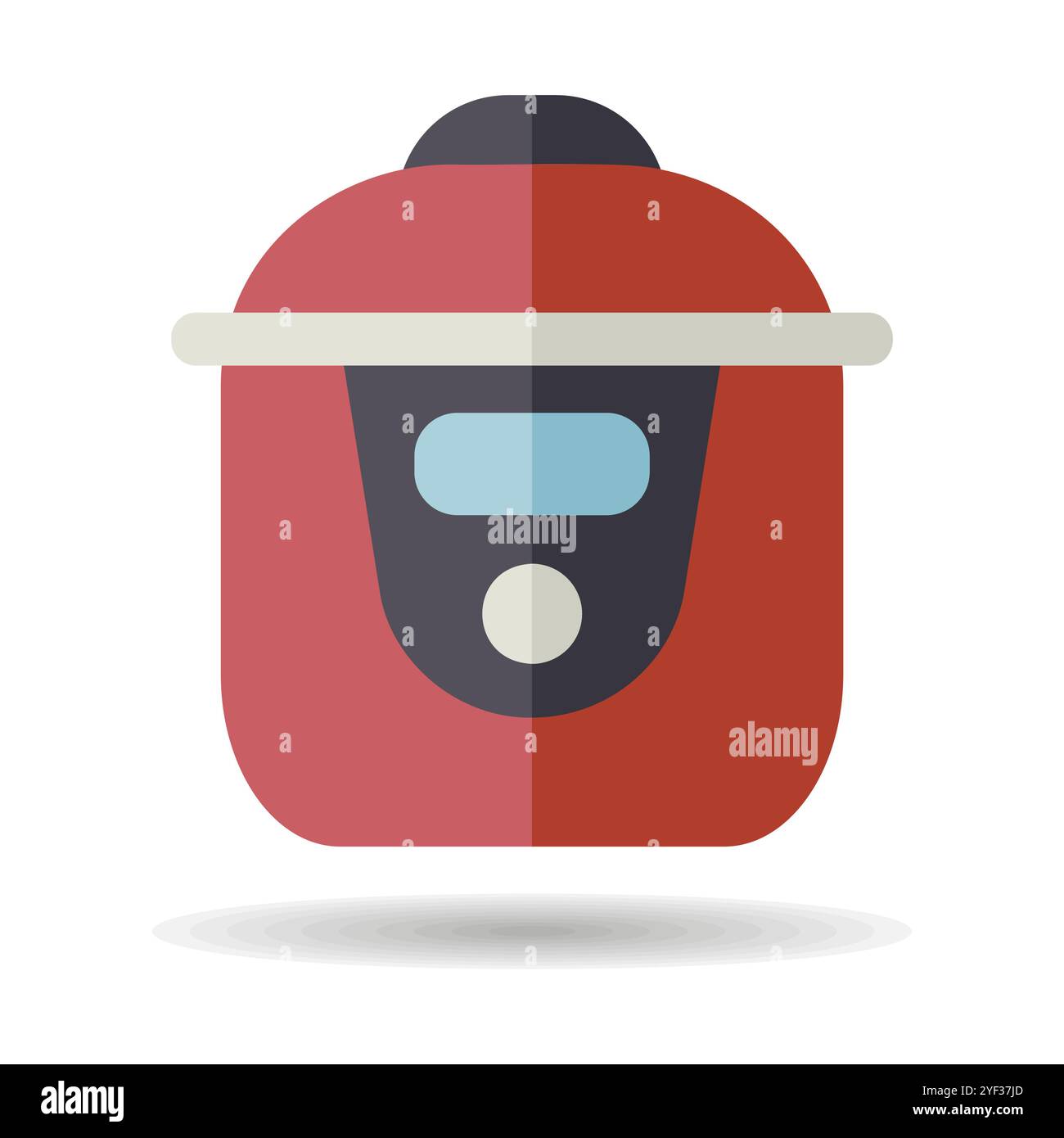 Slow cooking crock pot vector icon. Electric kitchen appliance. Graph ...