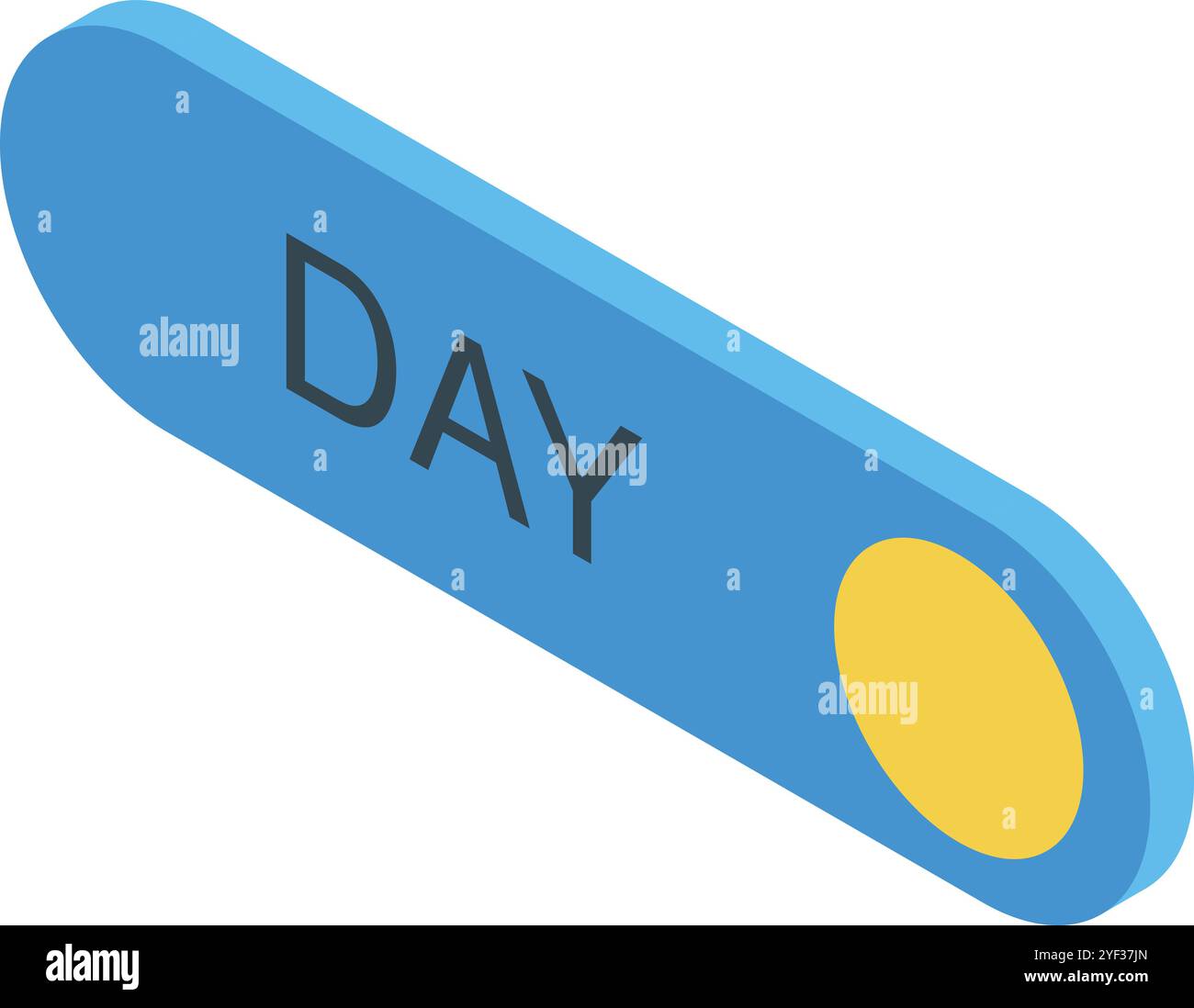 Day toggle switch in active state representing daily mode setting for ...