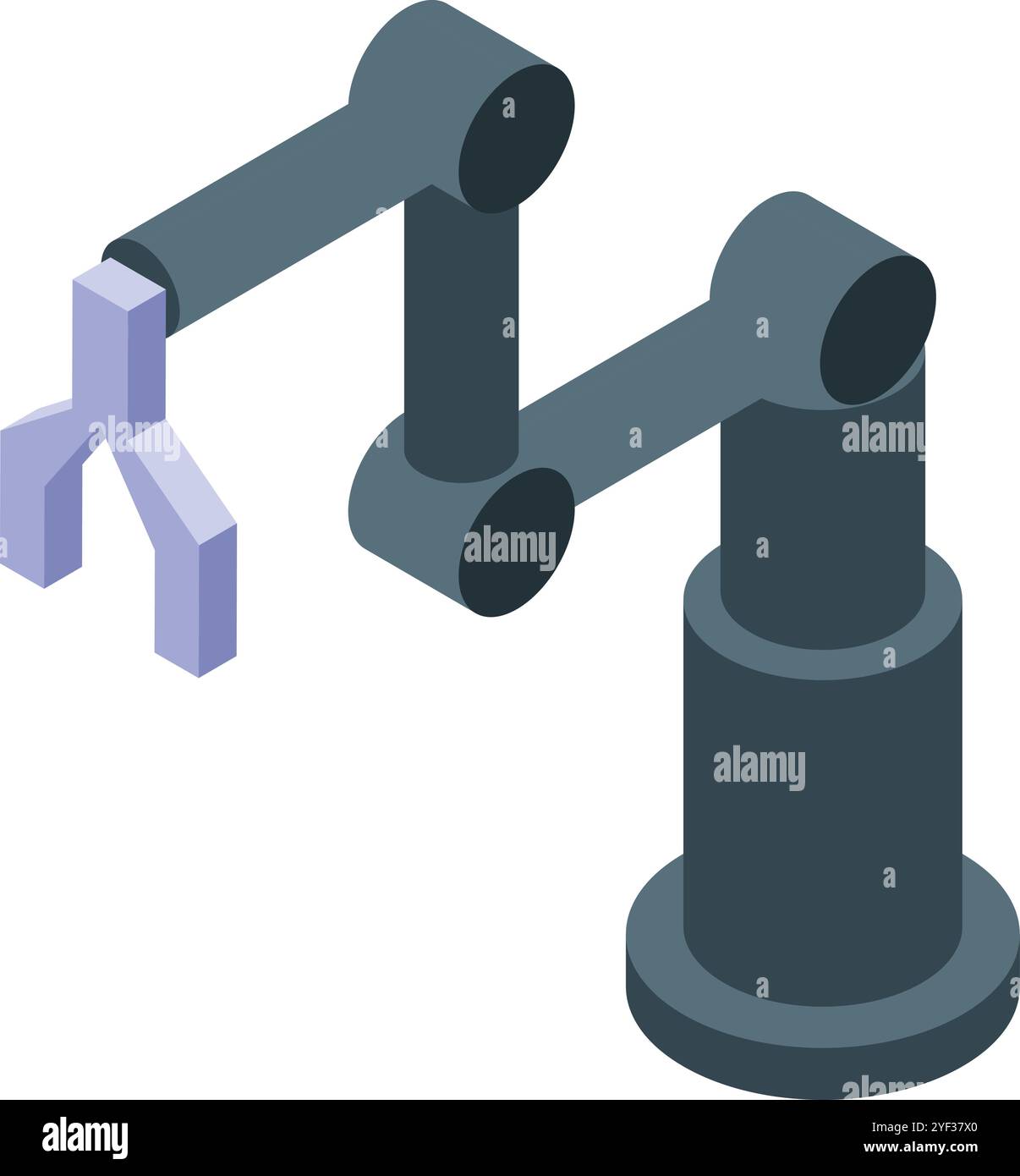 Robotic arm is picking up an object using a specialized gripper, showcasing automation in a ...