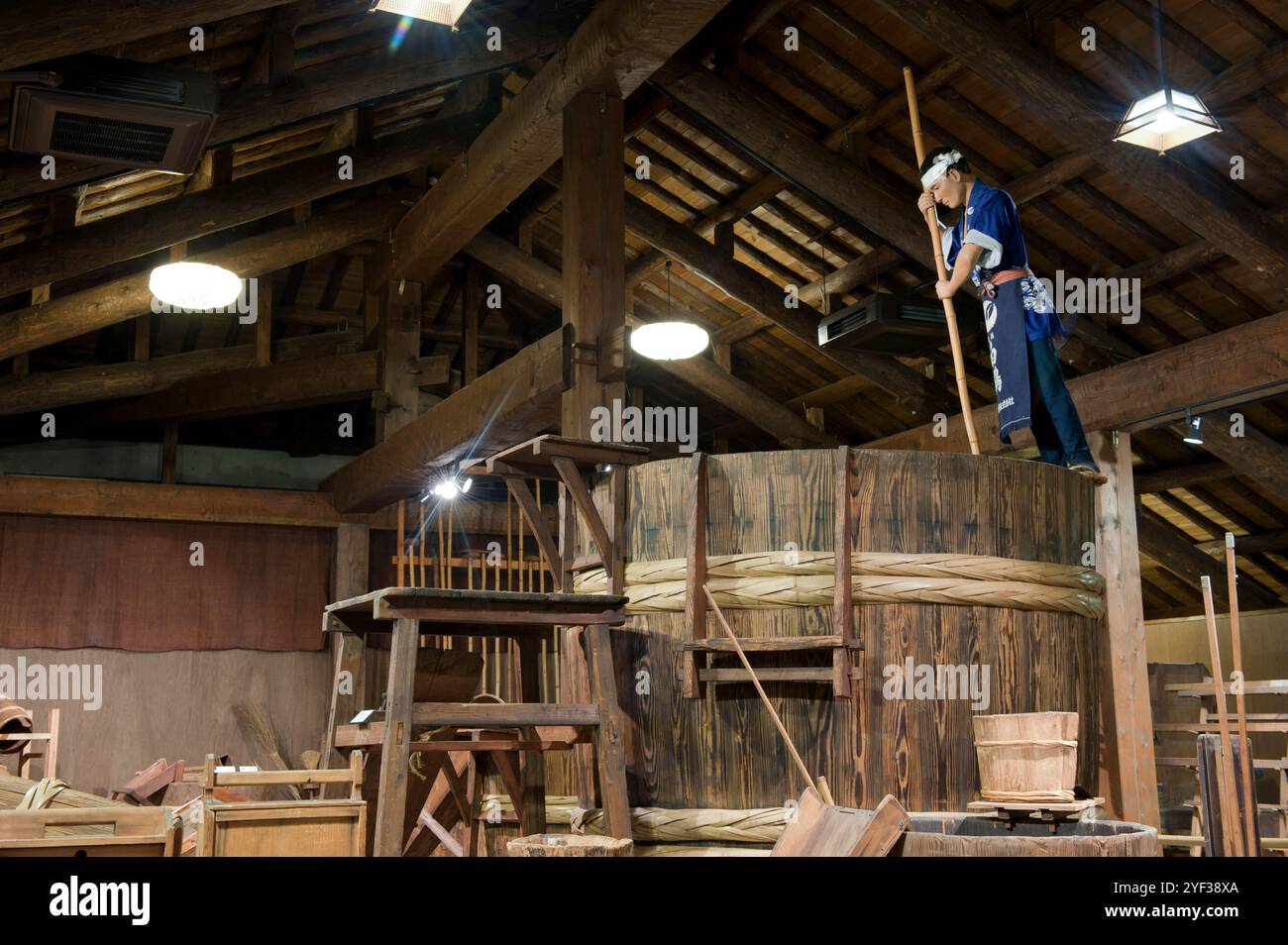 The Hakutsuru (White Crane) Sake Brewery Museum showing the traditional ...