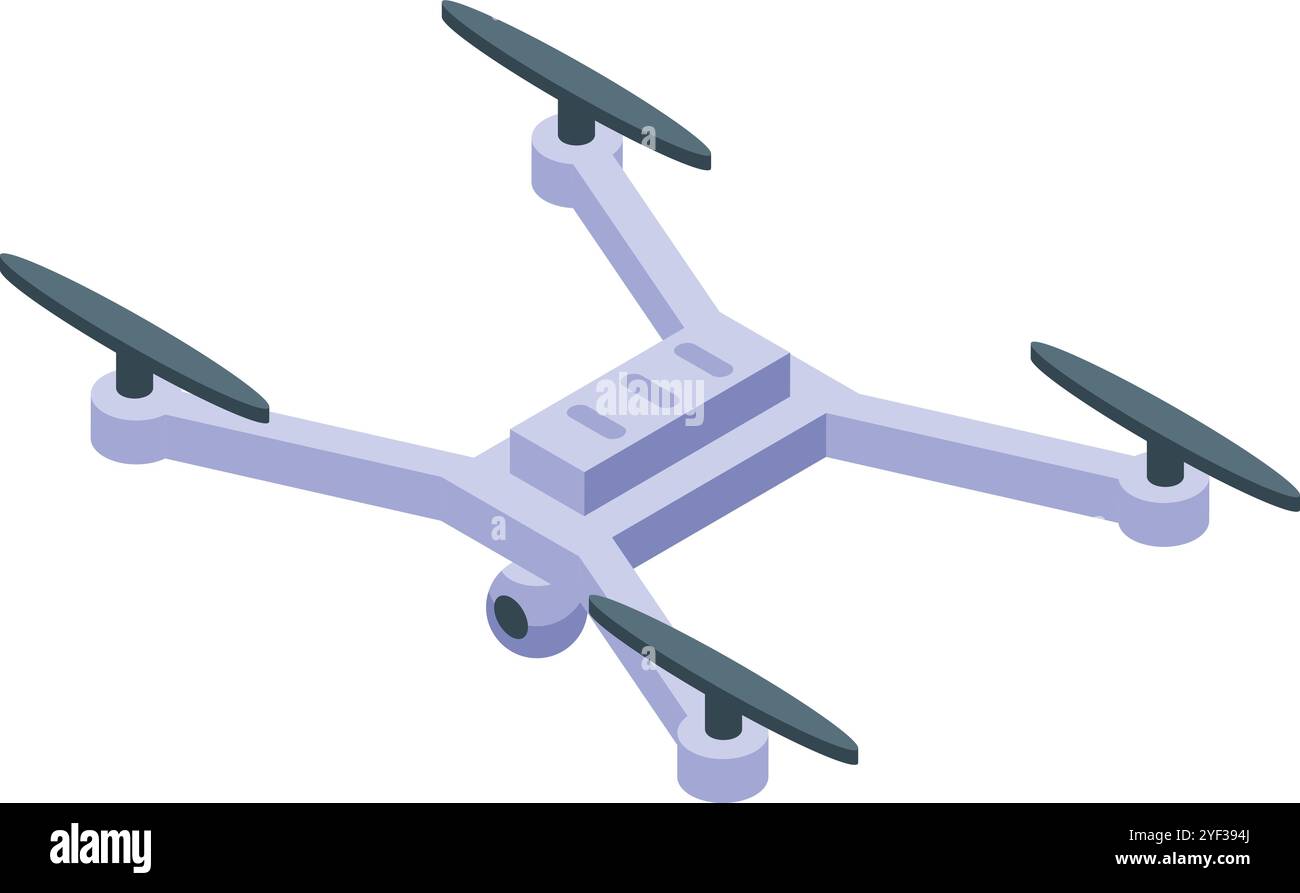 Modern drone flying, using propellers and battery power for aerial ...
